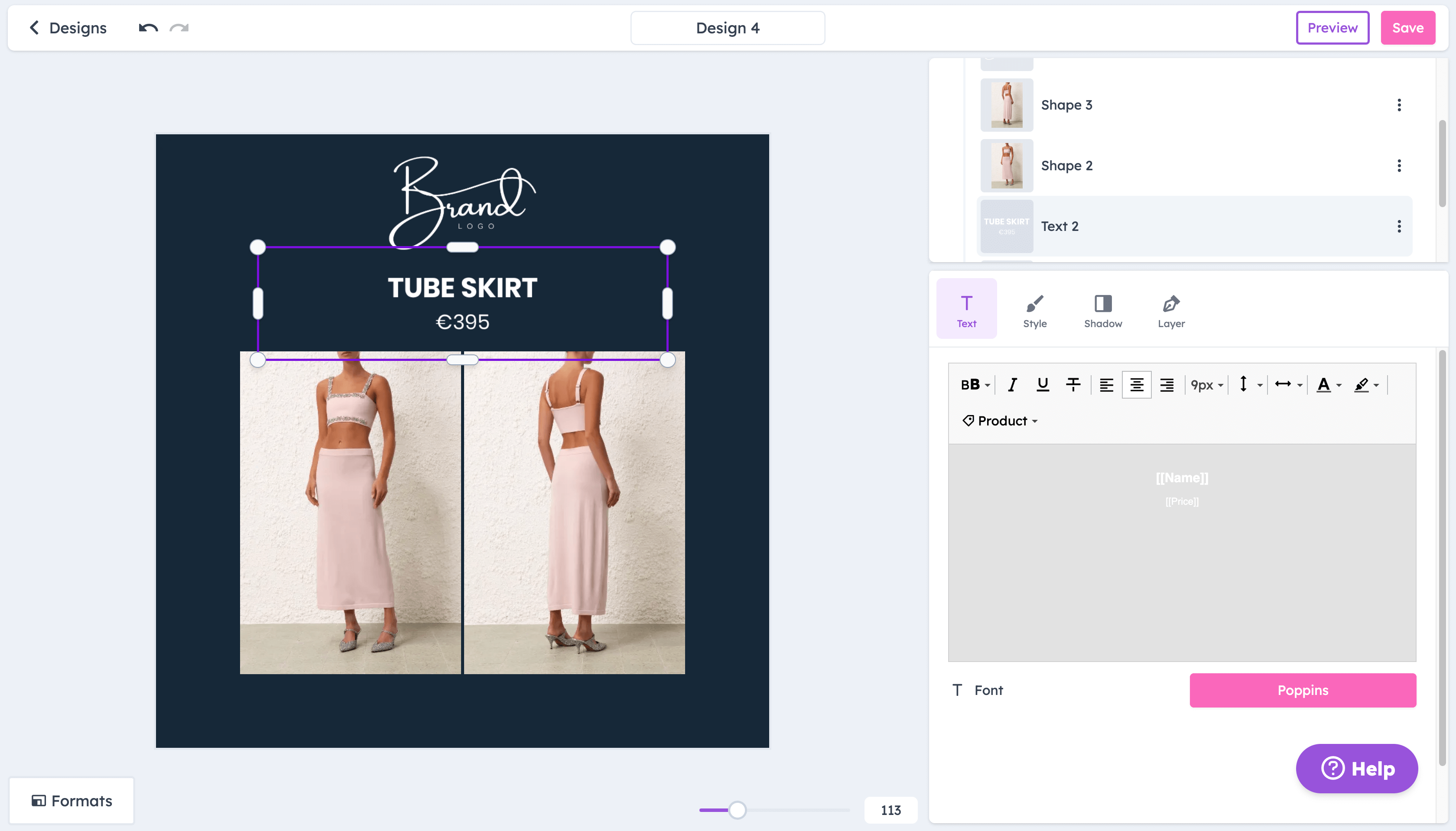 Add product information to designs - Confect Academy